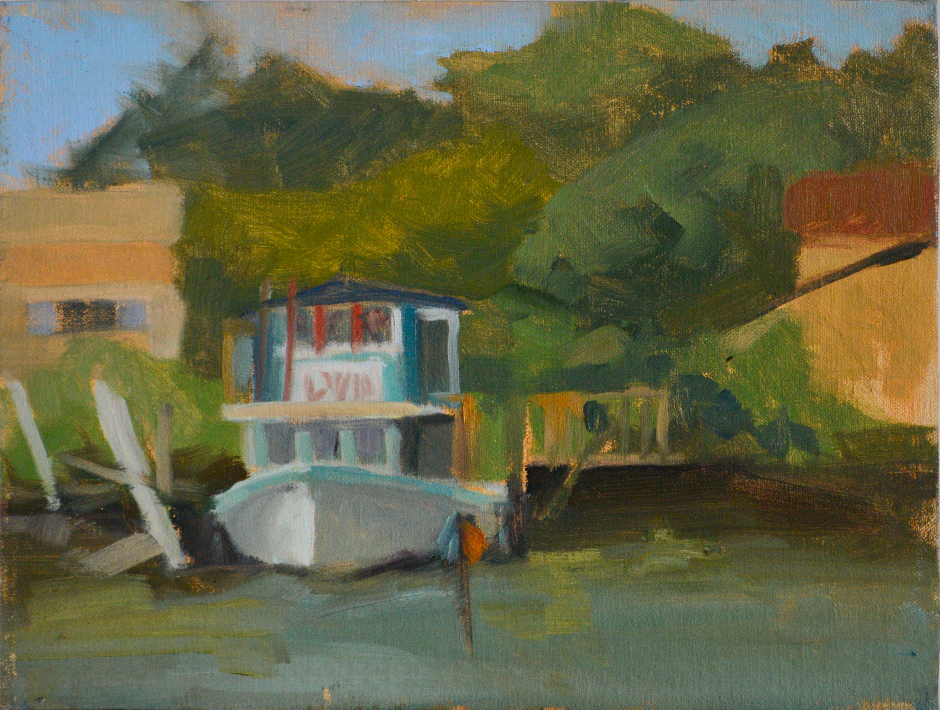 Rudee Inlet - Virginia Beach - Houseboat - Plein Air - Seascape - Oil ...