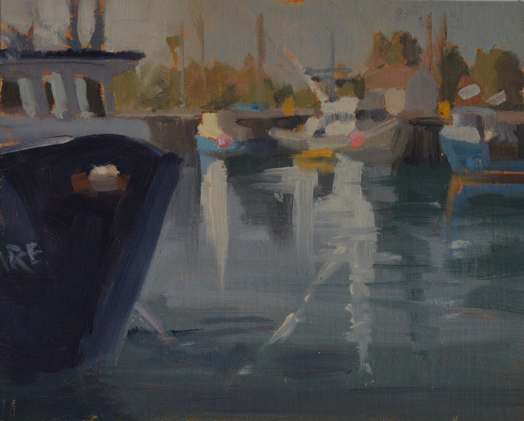 Marina - Harbor - Plein Air - Original Oil Painting - Seascape - Boats ...