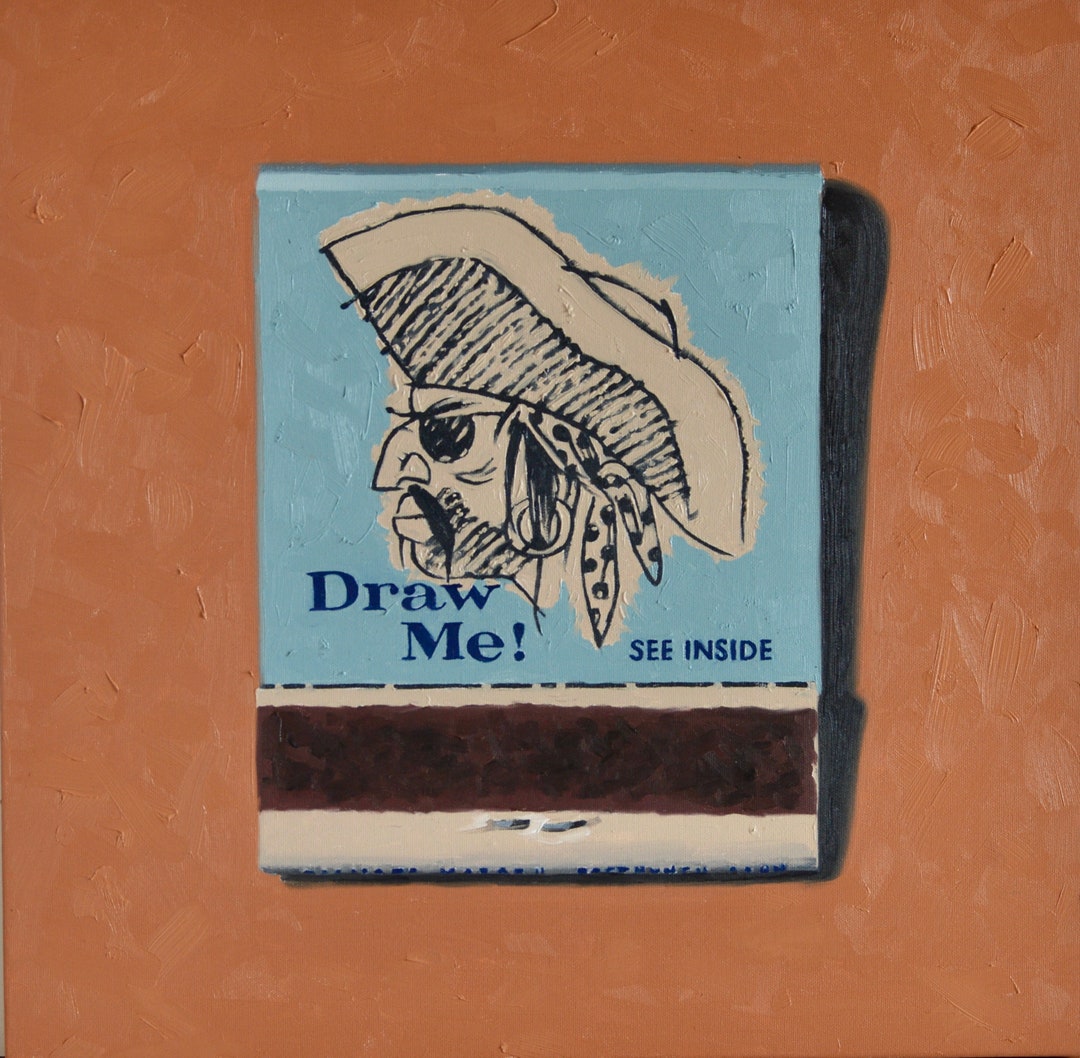 Matchbook - Retro - Oil Painting - Mid Century - Pirate - Draw Me ...