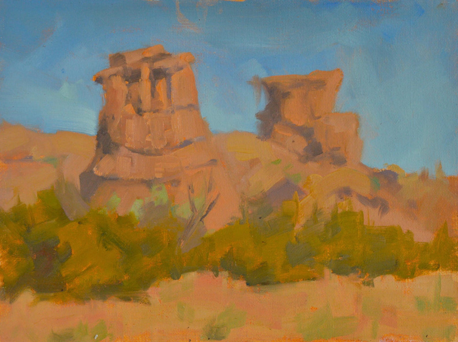 New Mexico - Red Rocks - Rock Formation - Plein Air - Oil Painting ...