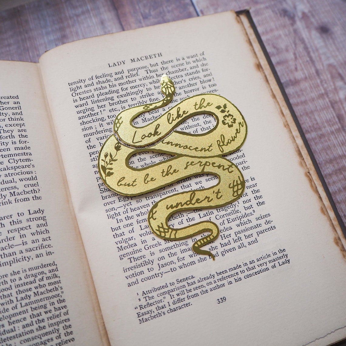 Lady Macbeth Brass Bookmark Shakespeare Quote Bookmark | Etsy