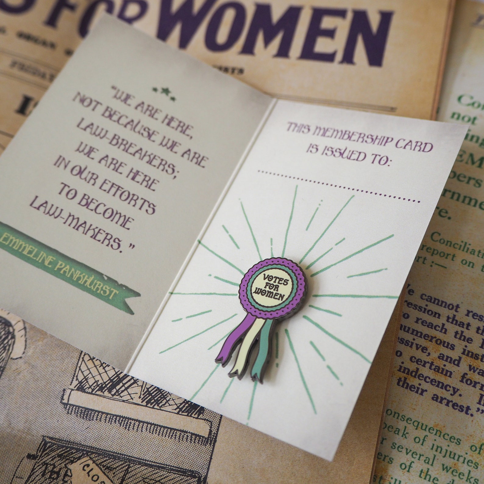 Votes for Women Enamel Pin - Votes for Women Collection - Feminist ...