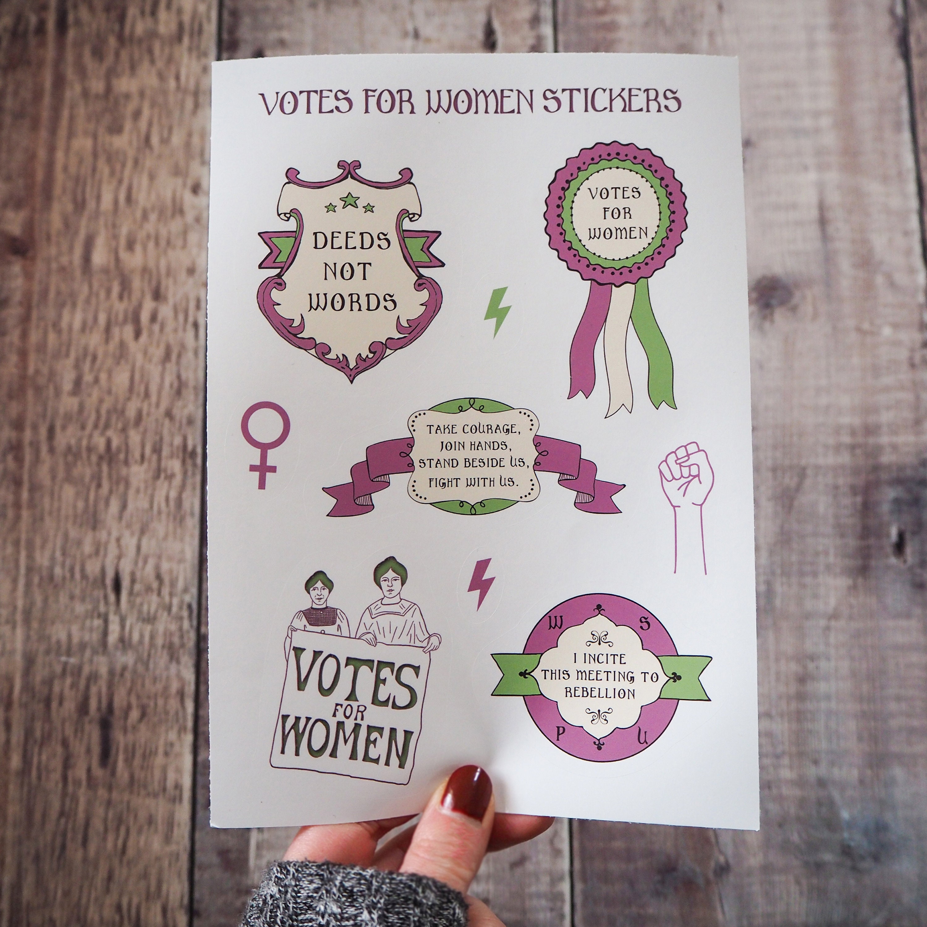 Votes for Women Sticker Sheet Vinyl Stickers Feminist - Etsy