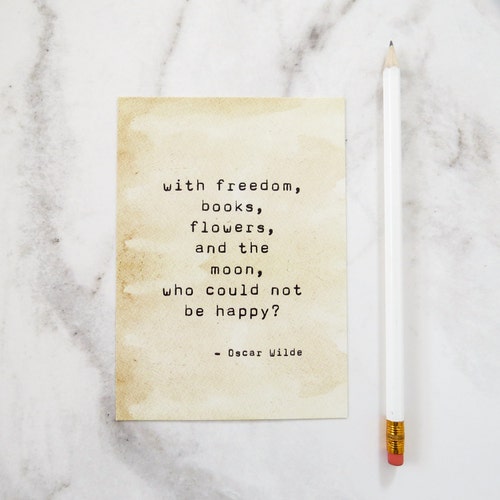 Oscar Wilde Quote Postcard Literature Quote Book Lover - Etsy