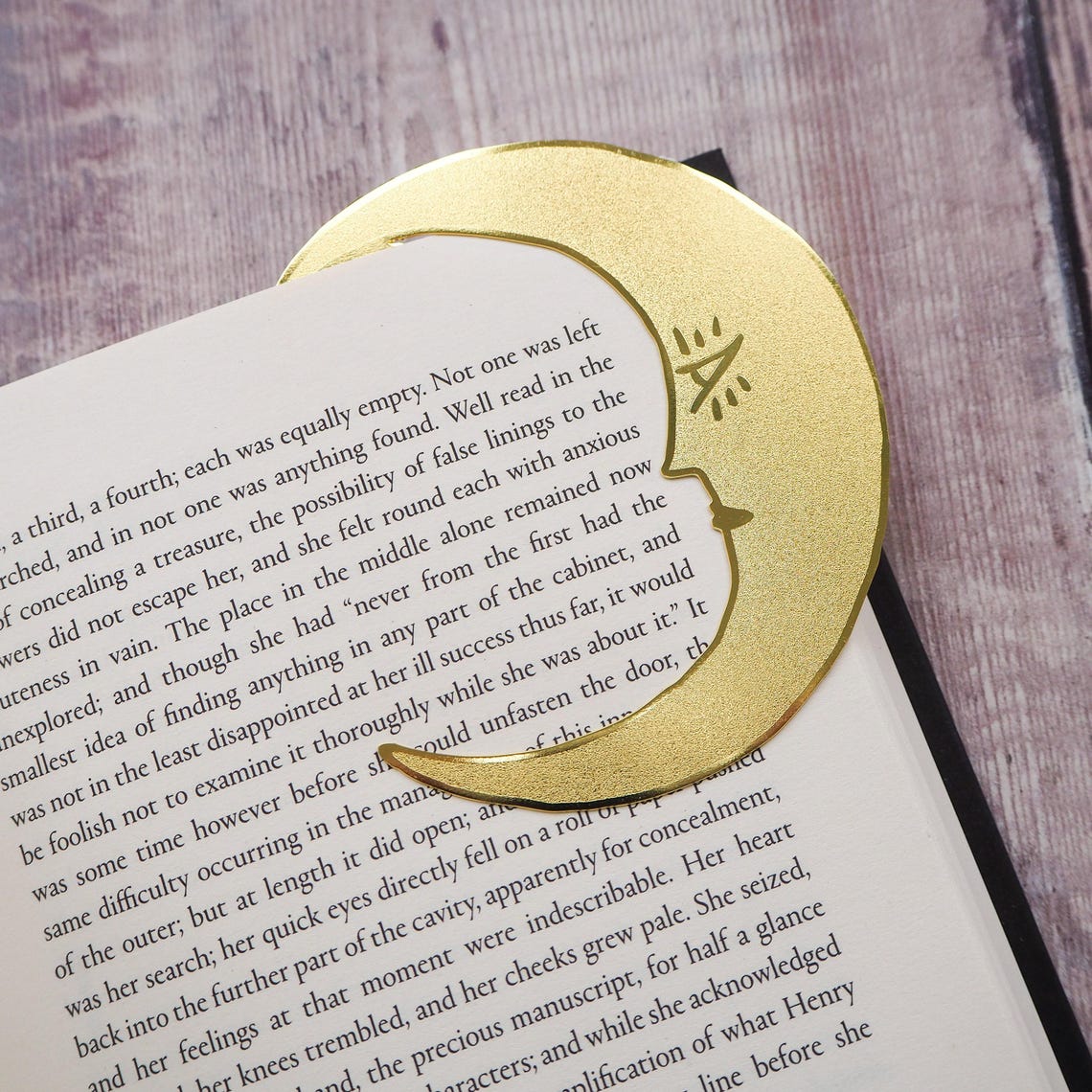 Midnight Readers Club Moon Brass Bookmark - Crescent Moon Bookmark ...