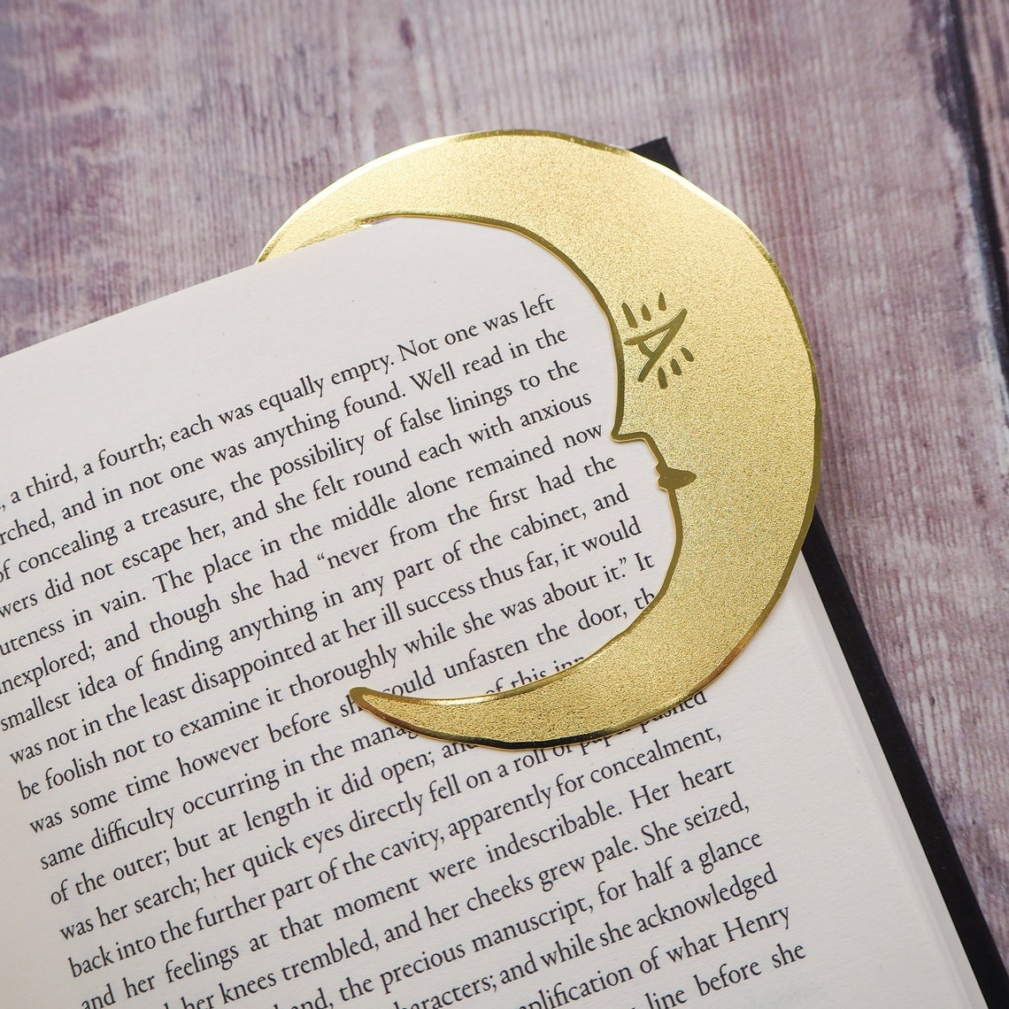 Midnight Readers Club Moon Brass Bookmark Crescent Moon - Etsy
