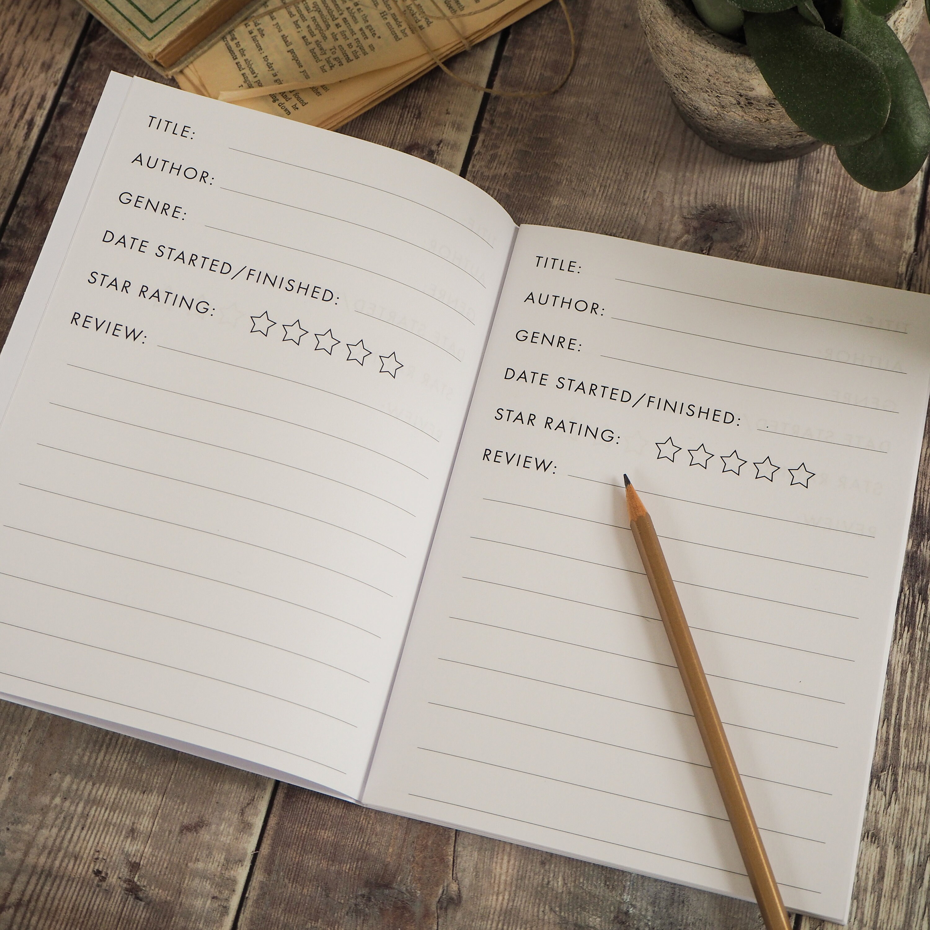 Reading Journal Notebook Book Journal Stationery for - Etsy UK