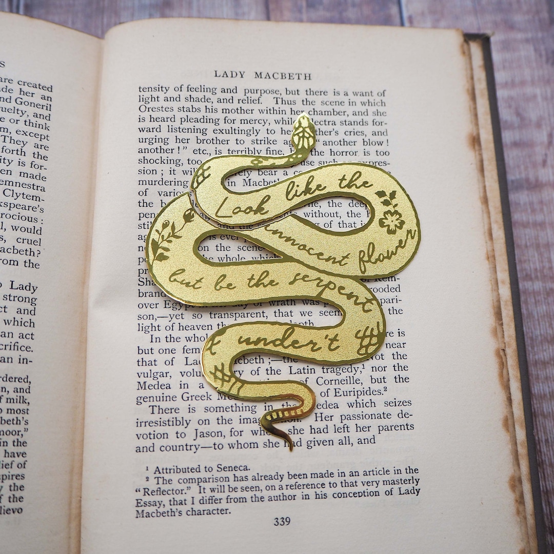 Lady Macbeth Brass Bookmark - Shakespeare Quote Bookmark - Gift for ...