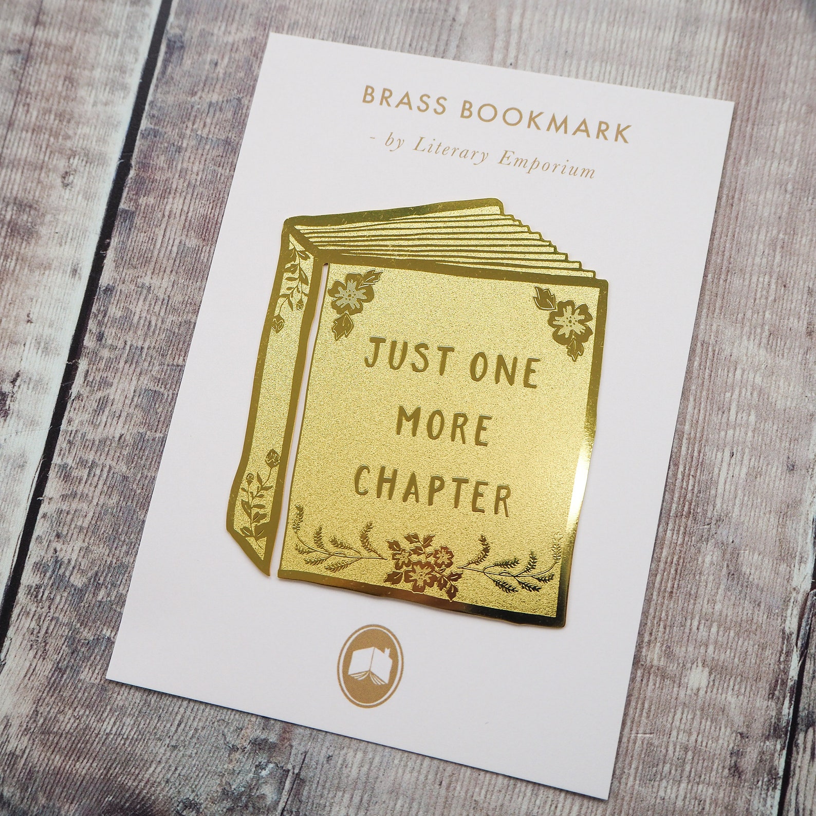 Just One More Chapter Brass Bookmark Book Shaped Bookmark - Etsy