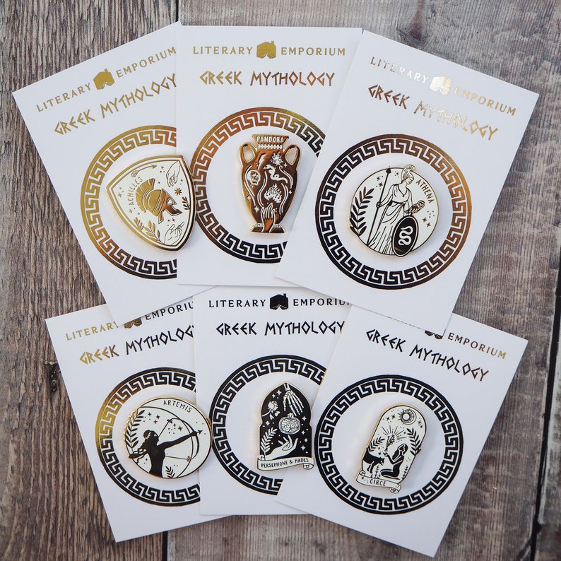 Greek Mythology Enamel Pin Set Greek Myth Collection Book - Etsy