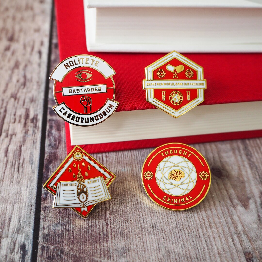 Dystopian Literature Enamel Pin Set - Book Enamel Pins - the Handmaids ...