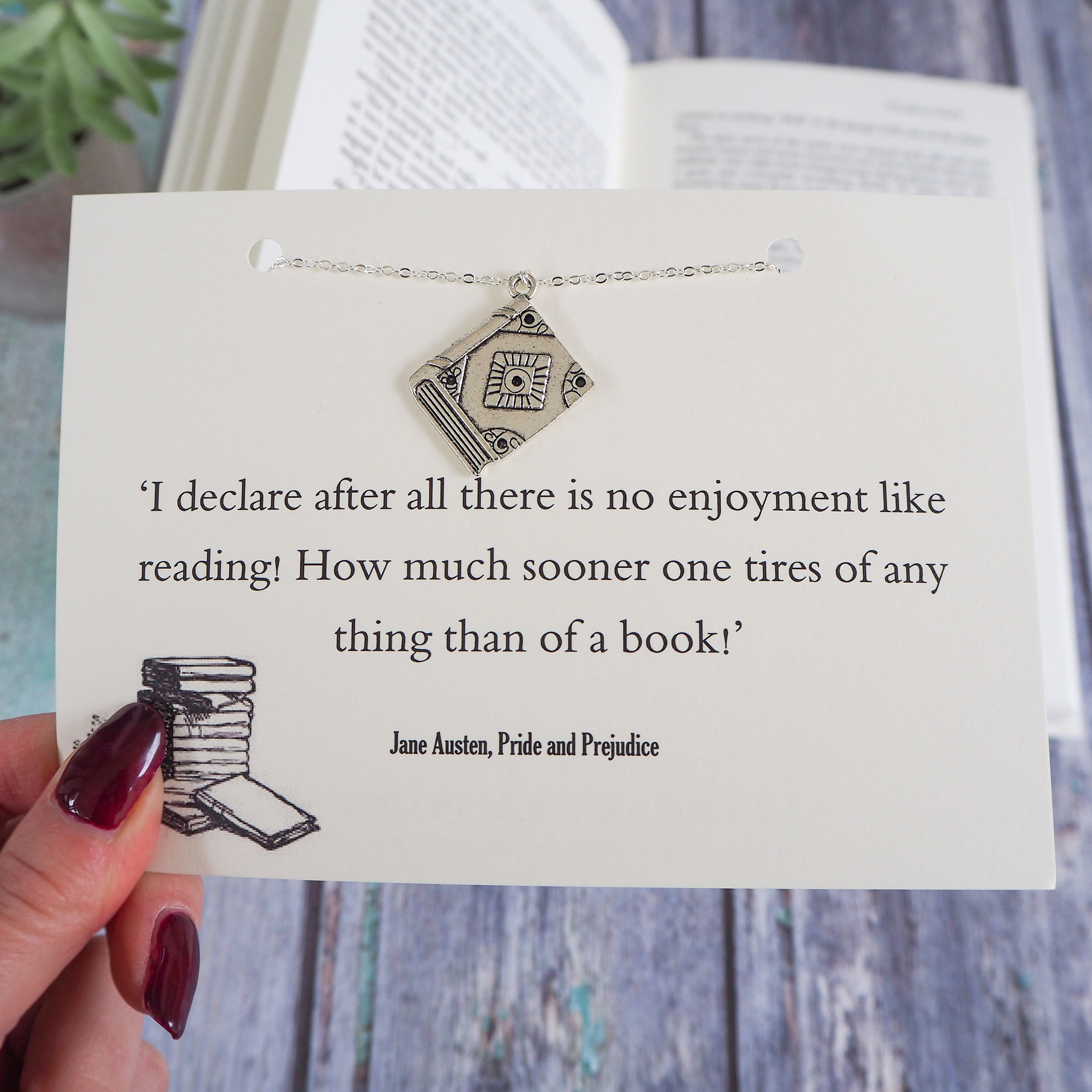 Pride and Prejudice Book Lover Necklace Literature Gift for - Etsy