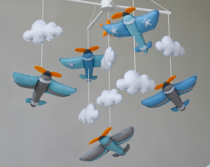 Aviator Baby Mobile, Airplanes Baby Mobile up in the Sky Baby Mobile - Etsy