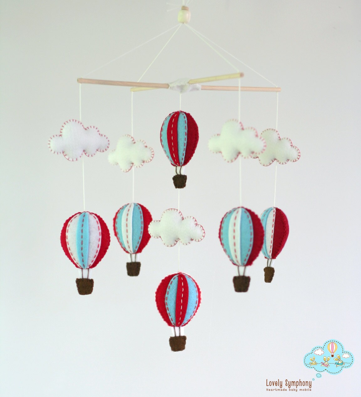 Red and Blue Hot Air Balloons Baby Mobile Red and Blue Hot - Etsy