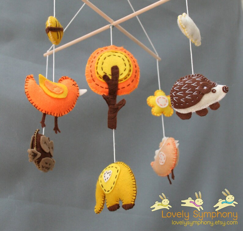 Handmade Autumn Baby Mobile, Felt Forest Animals Nursery Decor - Etsy