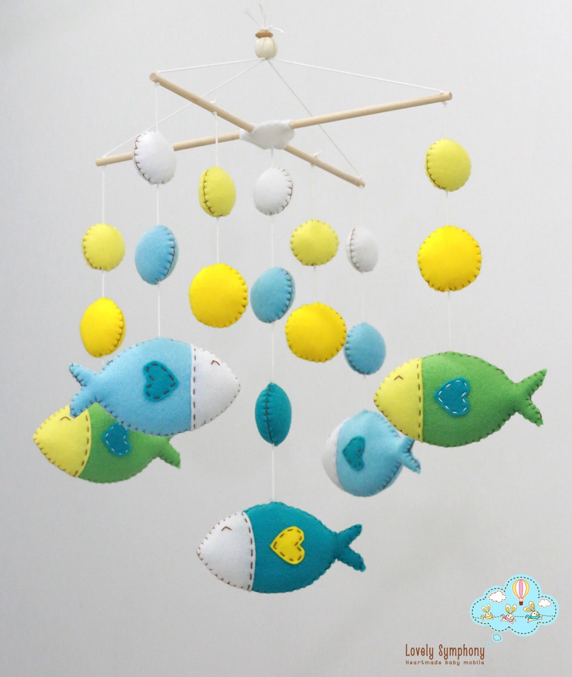 Blue and Green Fishes Baby Mobile Fishes Hanging Mobile - Etsy