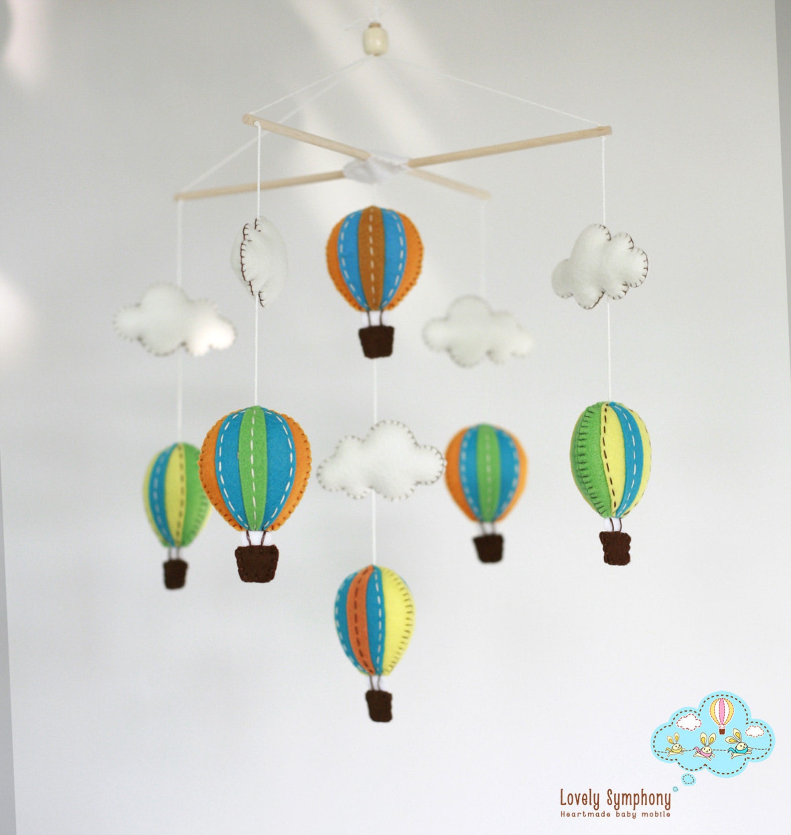 Spring Sunset Baby Mobile Orange and Green Baby Mobile - Etsy