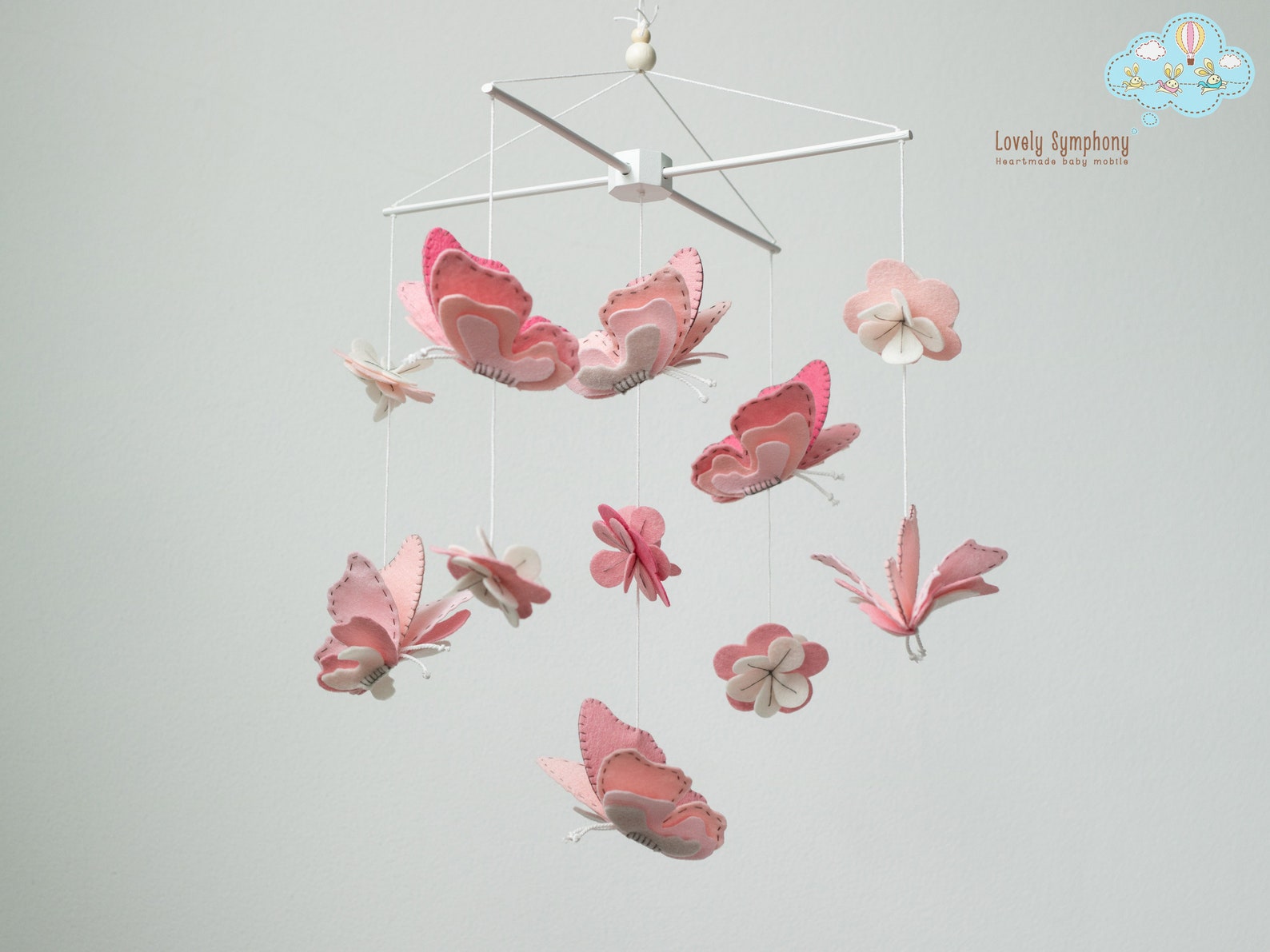 Pink Butterflies Baby Mobile Boho Baby Mobile for Girl - Etsy