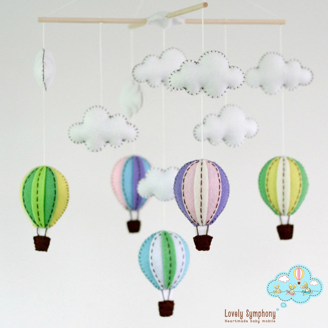 Balloons Baby Crib Mobile, Balloons Hanging Mobile, Hot Air Balloons ...