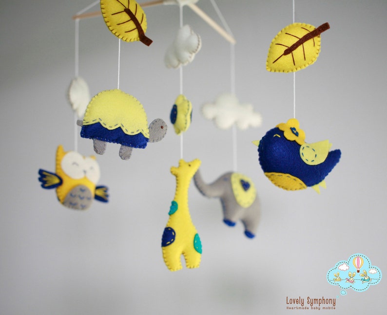 Yellow Forest Baby Mobile Animals Baby Mobiles Autumn - Etsy