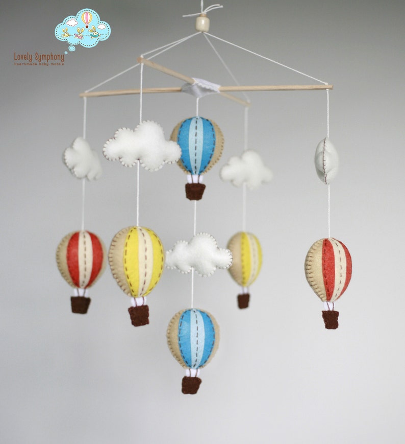 Muted Color Hot Air Balloons Baby Mobile Baby Mobile - Etsy