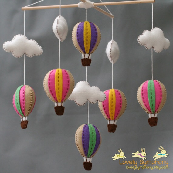 Fun fair hot air balloons baby mobile baby mobile | Etsy