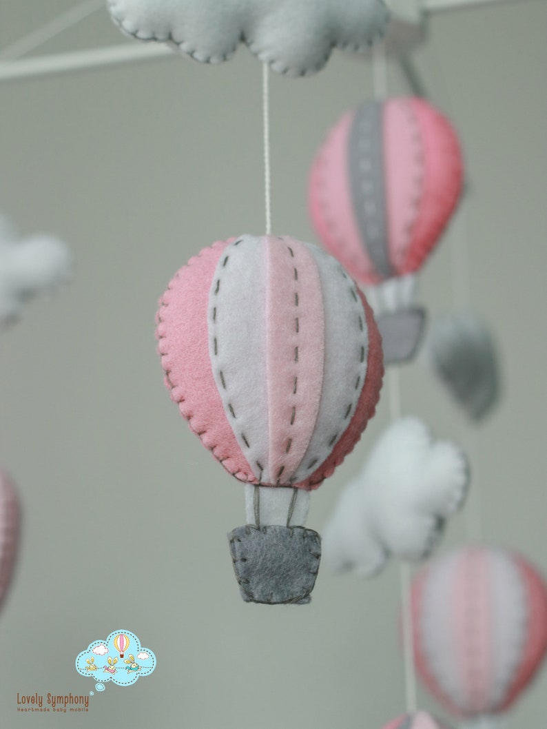 Pastel Pink and Gray Baby Mobile. - Etsy