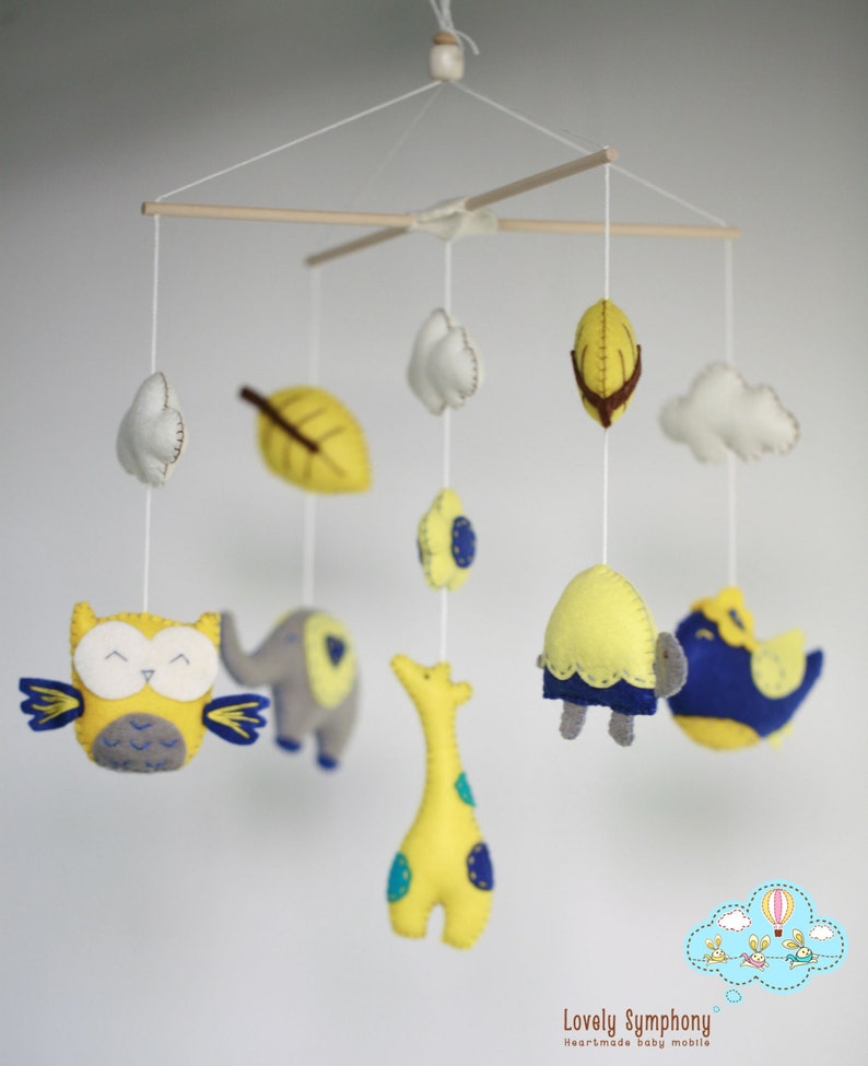 Yellow Forest Baby Mobile Animals Baby Mobiles Autumn - Etsy