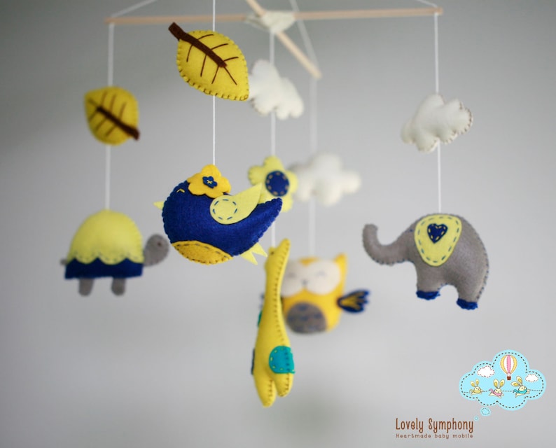 Yellow Forest Baby Mobile Animals Baby Mobiles Autumn - Etsy