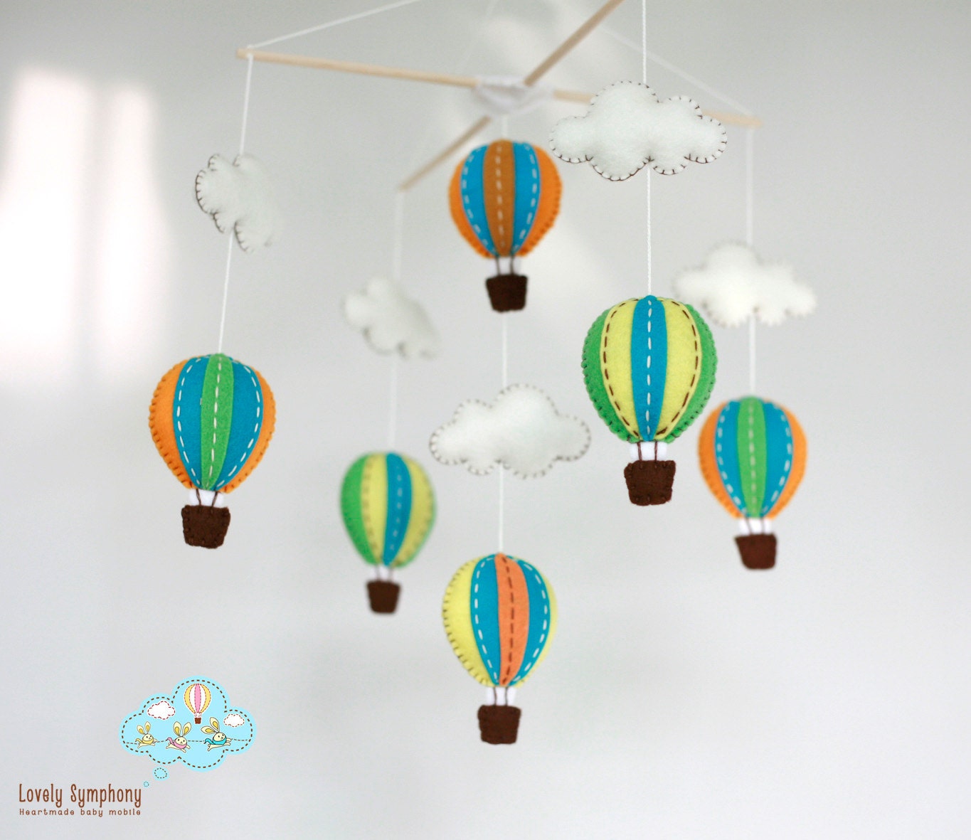 Spring sunset baby mobile Orange and green baby mobile | Etsy