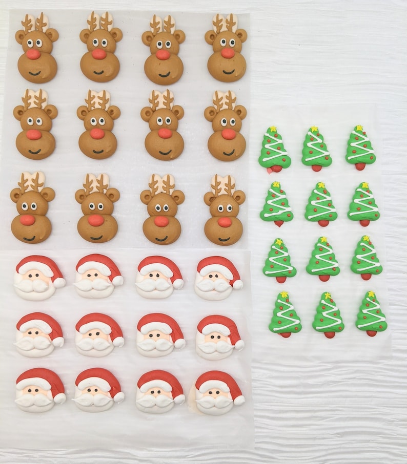 CHRISTMAS CUPCAKE & CAKE Decorations, Reindeer - Santa Clause ...