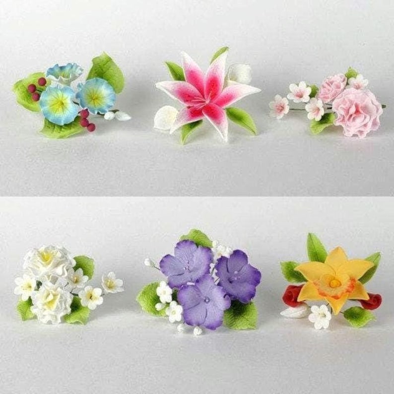 6 Different Flowers Sold Individually.gum PASTE Small Sprays, Yellow ...