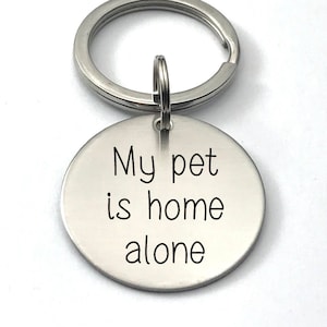 KEY CHAIN - My Pet is Home Alone - Christmas Gift for Dog Lover ...