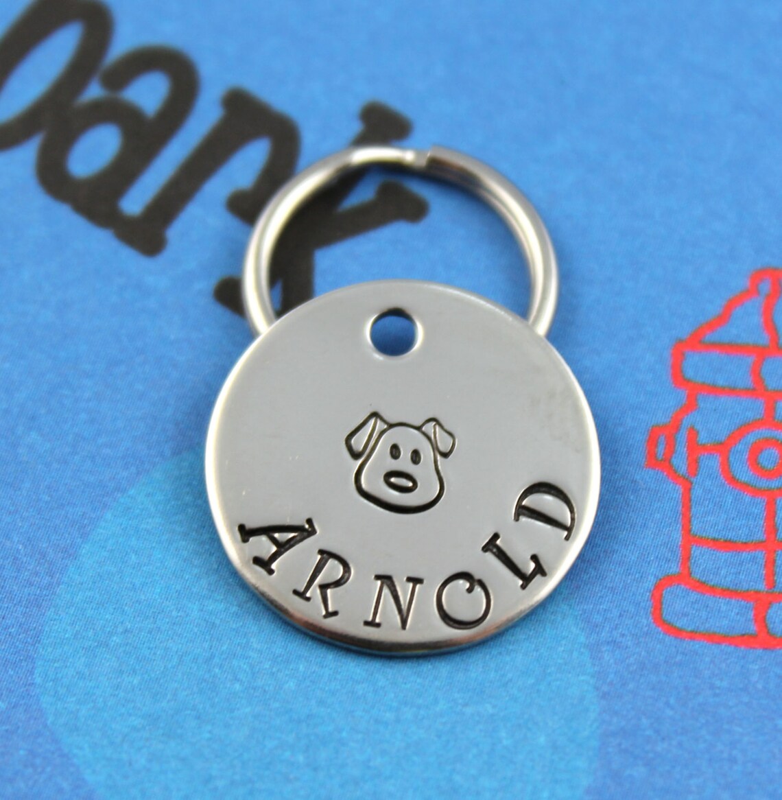 SMALL Dog Tag Nickel Silver Customized Pet Tag Small Dog - Etsy