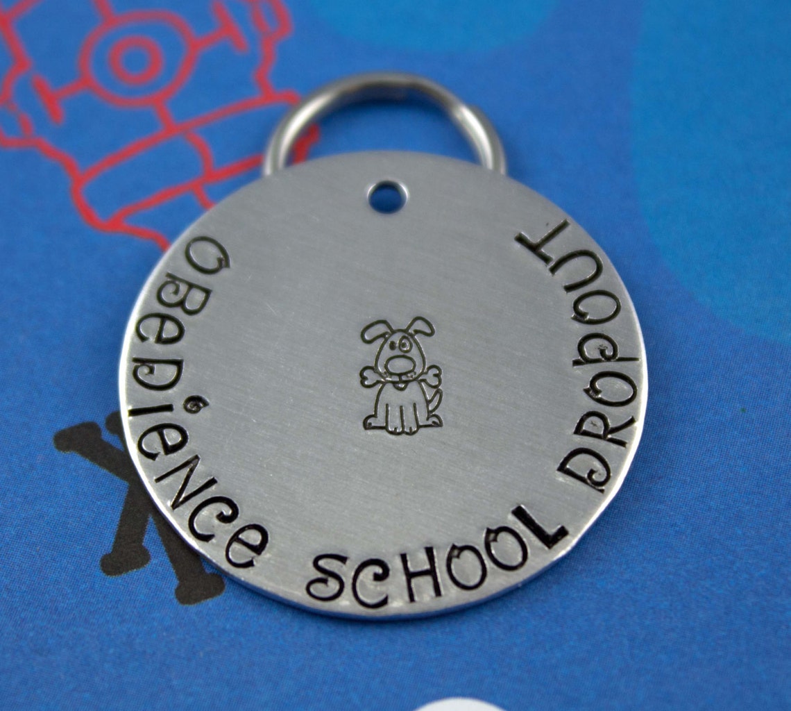 LARGE Dog Tag Personalized Pet ID Tag Handstamped | Etsy