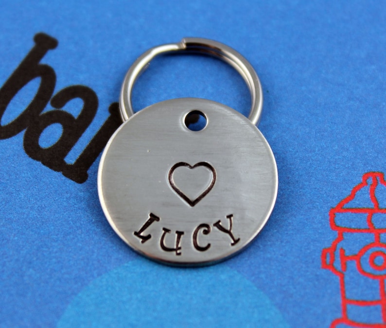 SMALL Dog or Cat Tag Nickel Silver Customized Pet Tag | Etsy