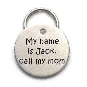 Call My Dad (or Mom or Mum) Dog ID, Stainless Steel Engraved Pet Tag - Etsy