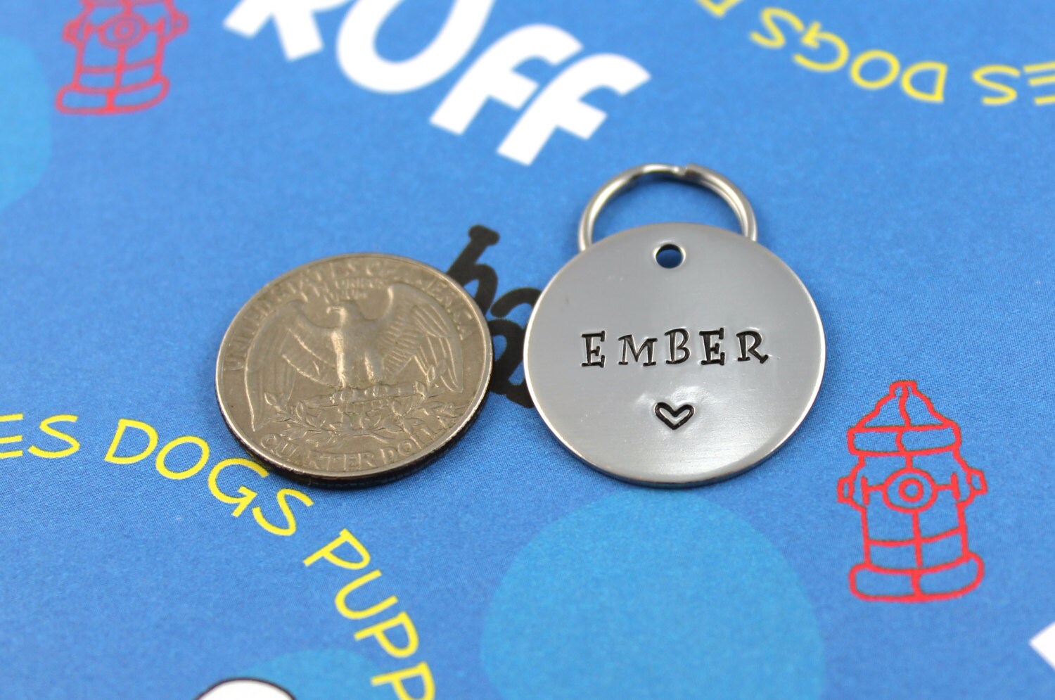 Personalized Aluminum Dog Tag - Hand Stamped Pet Tag - Metal Dog ID Tag ...