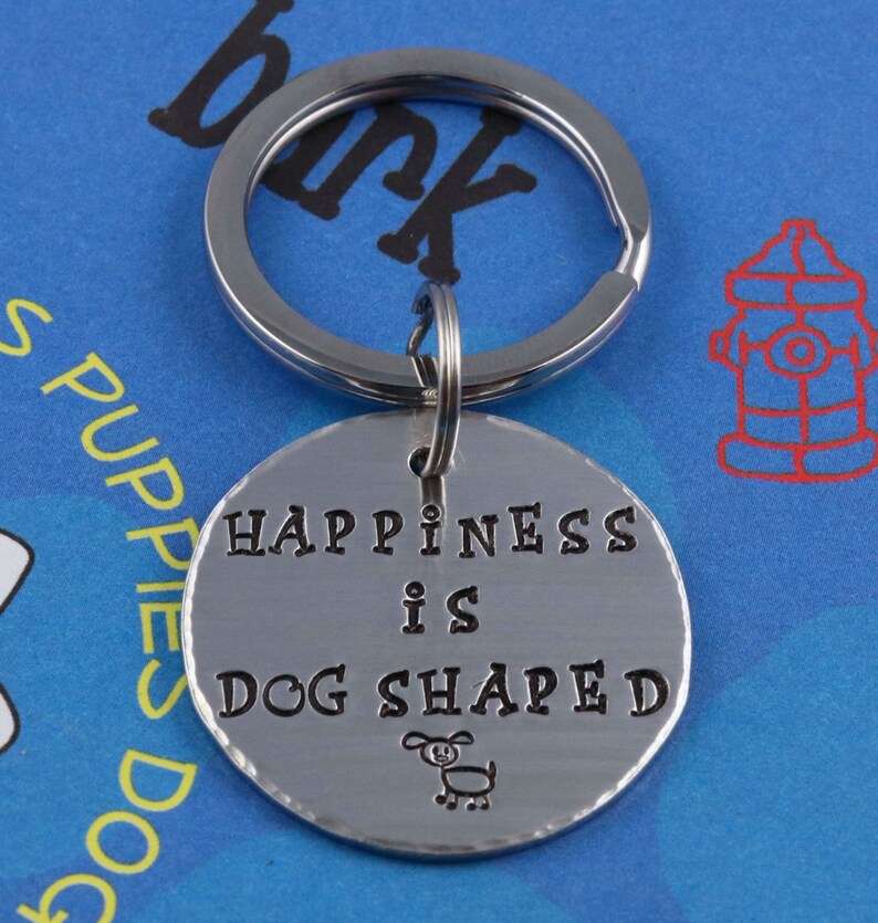 KEY CHAIN Handstamped metal Keychain Dog Lover's Gift | Etsy