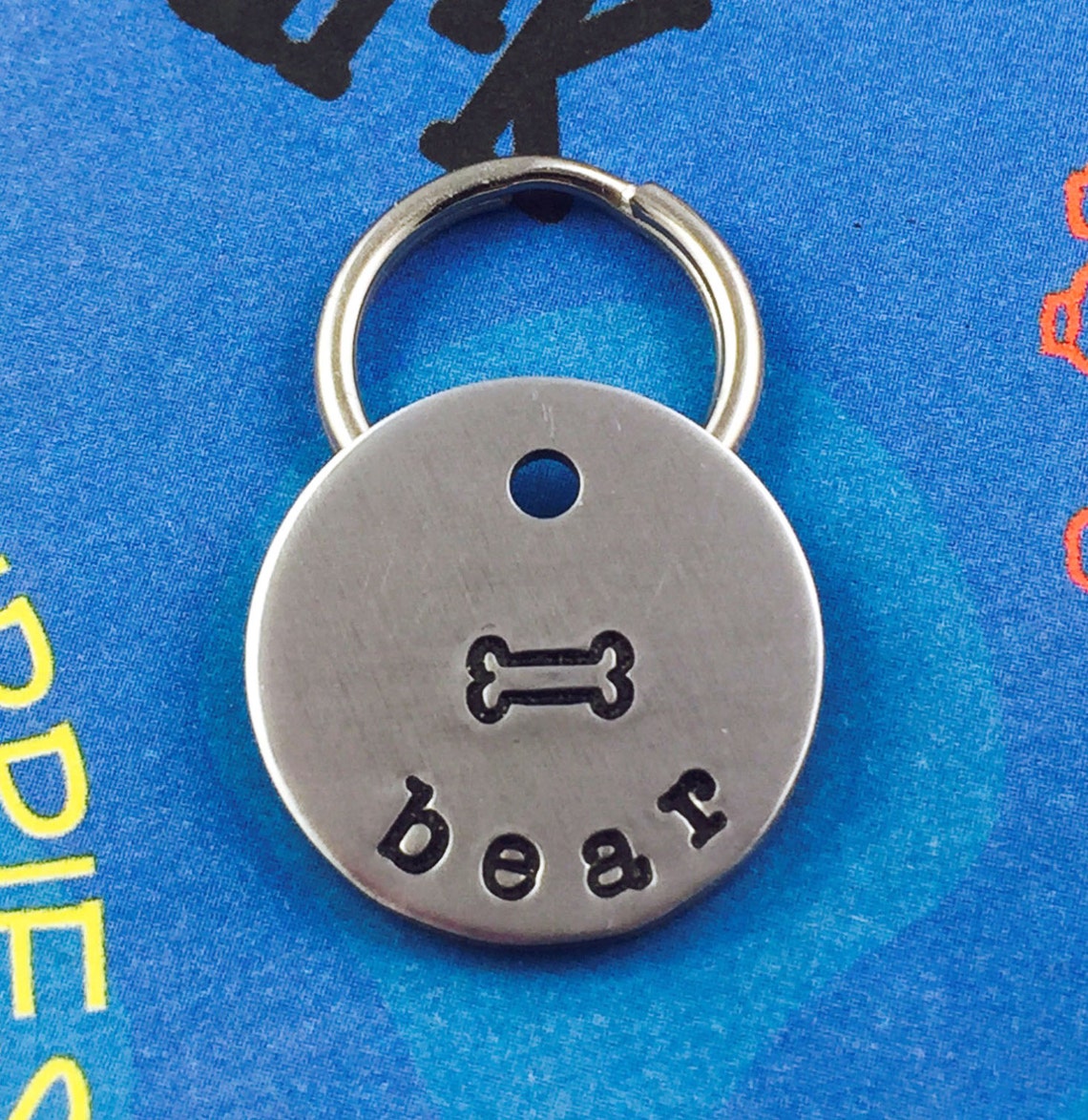 SMALL Dog Tag With Bone - Customized Pet Tag - Small Dog Name Tag - Etsy