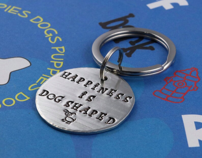 KEY CHAIN Handstamped metal Keychain Dog Lover's Gift | Etsy