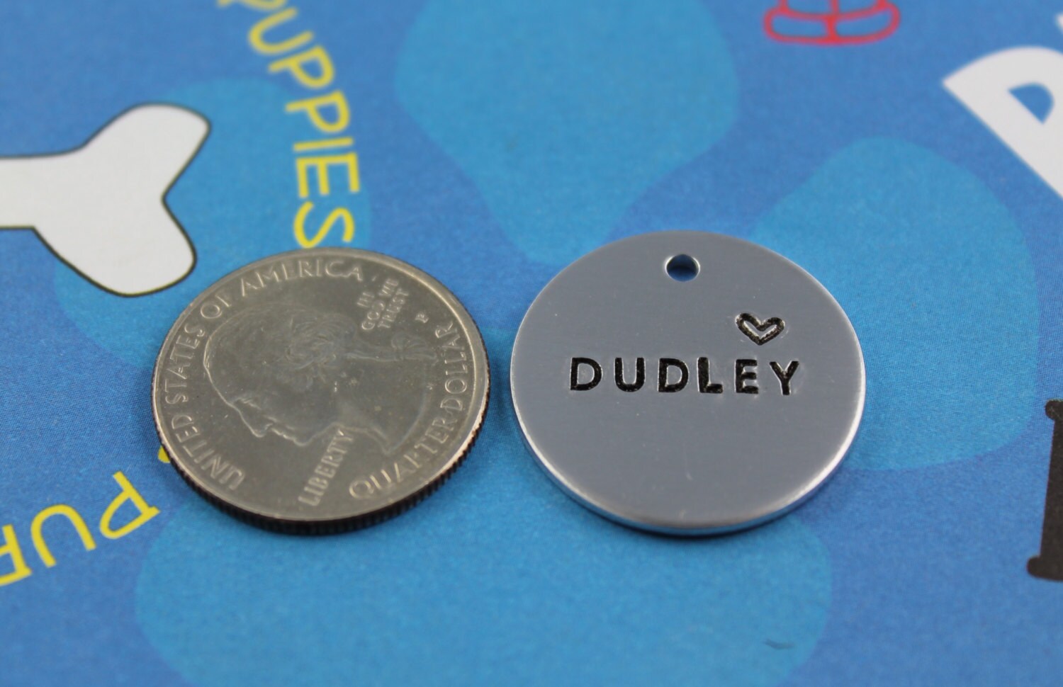 Simple Metal Dog Tag Hand Stamped Pet Tag Metal Dog ID Tag - Etsy