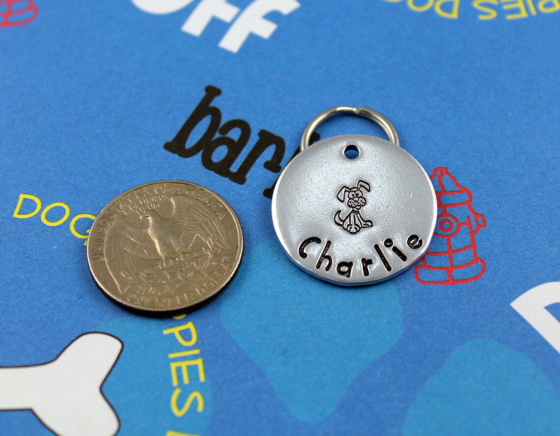 Custom Metal Dog Tag Unique Pet Tag Hand Stamped Custom | Etsy