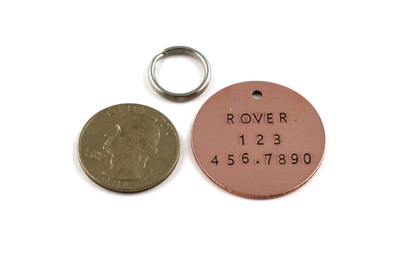 LARGE Dog Tag - Personalized Handstamped Pet Tag - Obedience School ...