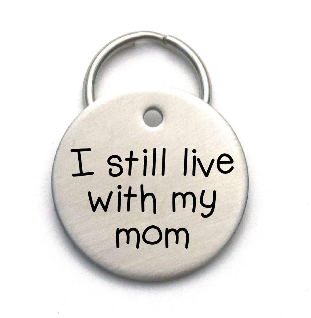 Funny Dog Tag - Customized Engraved Pet ID Tag -I Still Live With My ...