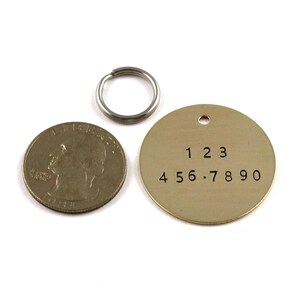 LARGE Dog Tag - Personalized Handstamped Pet Tag - Custom Bronze Dog ID ...