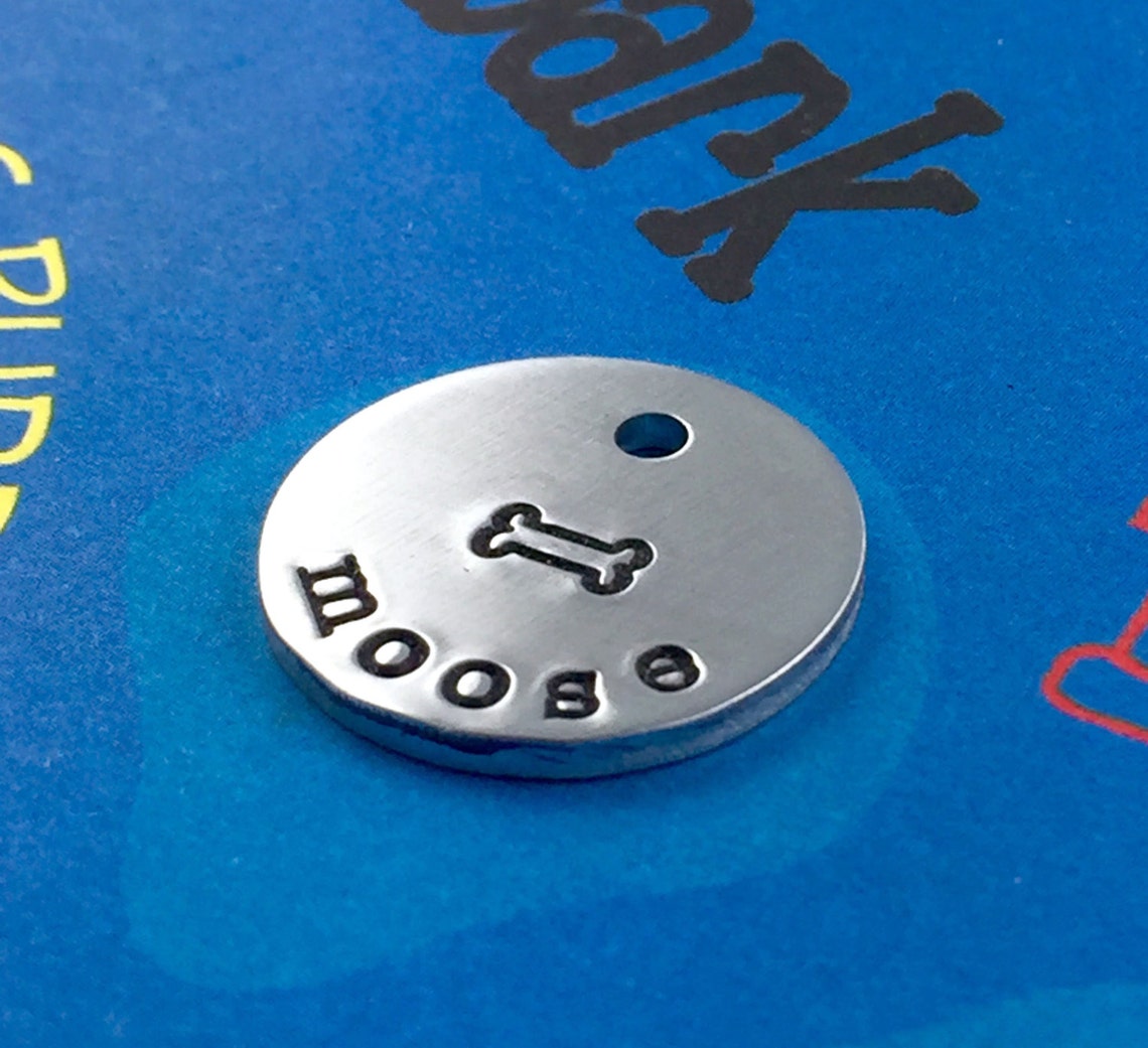 SMALL Dog Tag With Bone Customized Pet Tag Small Dog Name - Etsy