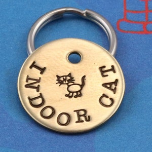 SMALL Cat Tag - Customized Pet Tag - Personalized Cute Cat Tag - Indoor ...
