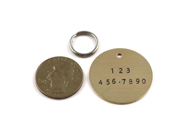 LARGE Dog Tag - Personalized Handstamped Pet Tag - Custom Aluminum Dog ...