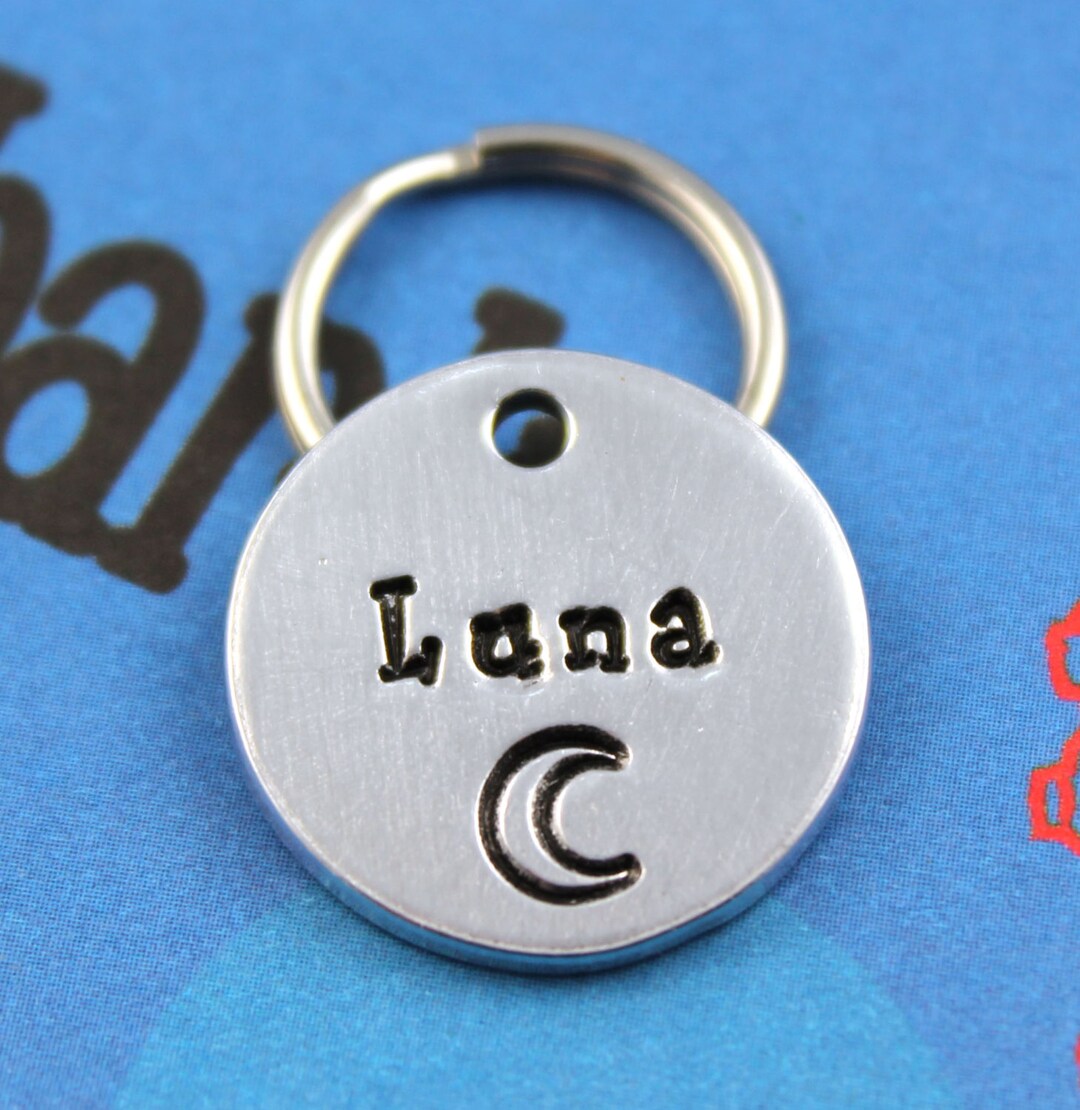 SMALL Dog or Cat Tag Custom Pet Tag Hand-stamped Metal Dog or Cat ID ...